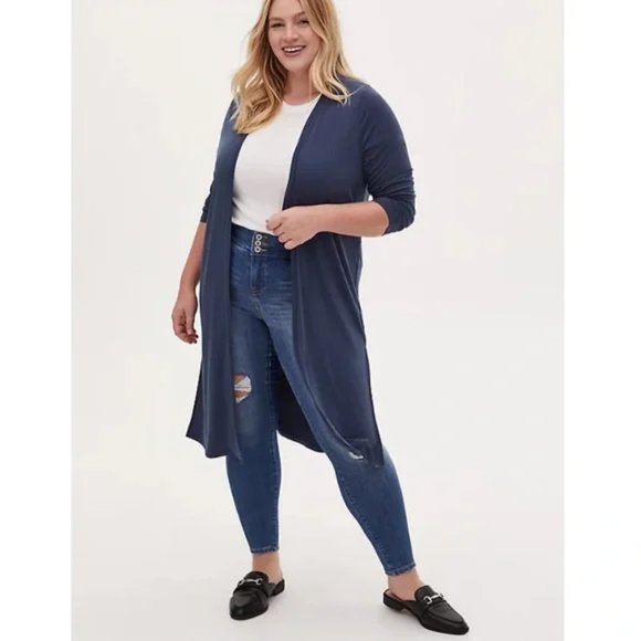 torrid | Tops | Torrid Studio Knit Open Front Longline Cardigan Duster ...